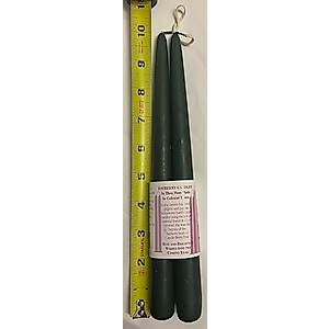 Biedermann & Sons Traditional Hand-Dipped 10-Inch Long Tapered Candles 6 Pairs, Bayberry Green
