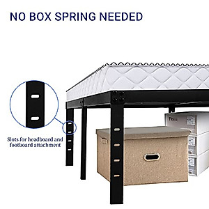 AMSEJOPS Heavy Duty California King Bed Frame, 16 Inches Tall Metal Platform Bedframe with Maximum Storage, No Box Spring Needed, Noise-Free, Easy Assembly, 3500lbs Steel Slat Support