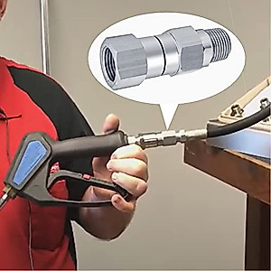 Pressure Washer Swivel Joint-4000 PSI 3/8 inch NPT-M Thread Pressure Washer Hose Swivel Fitting- Stainless Steel Pressure Washer Swivel,for Eliminates Hose Kinks (Silver-1pcs)