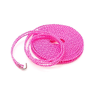 Clothes Line 16.4 Ft - Indoors & Outdoors Clothesline - Portable Laundry Line for Hanging Clothes - Windproof Rope with Hooks