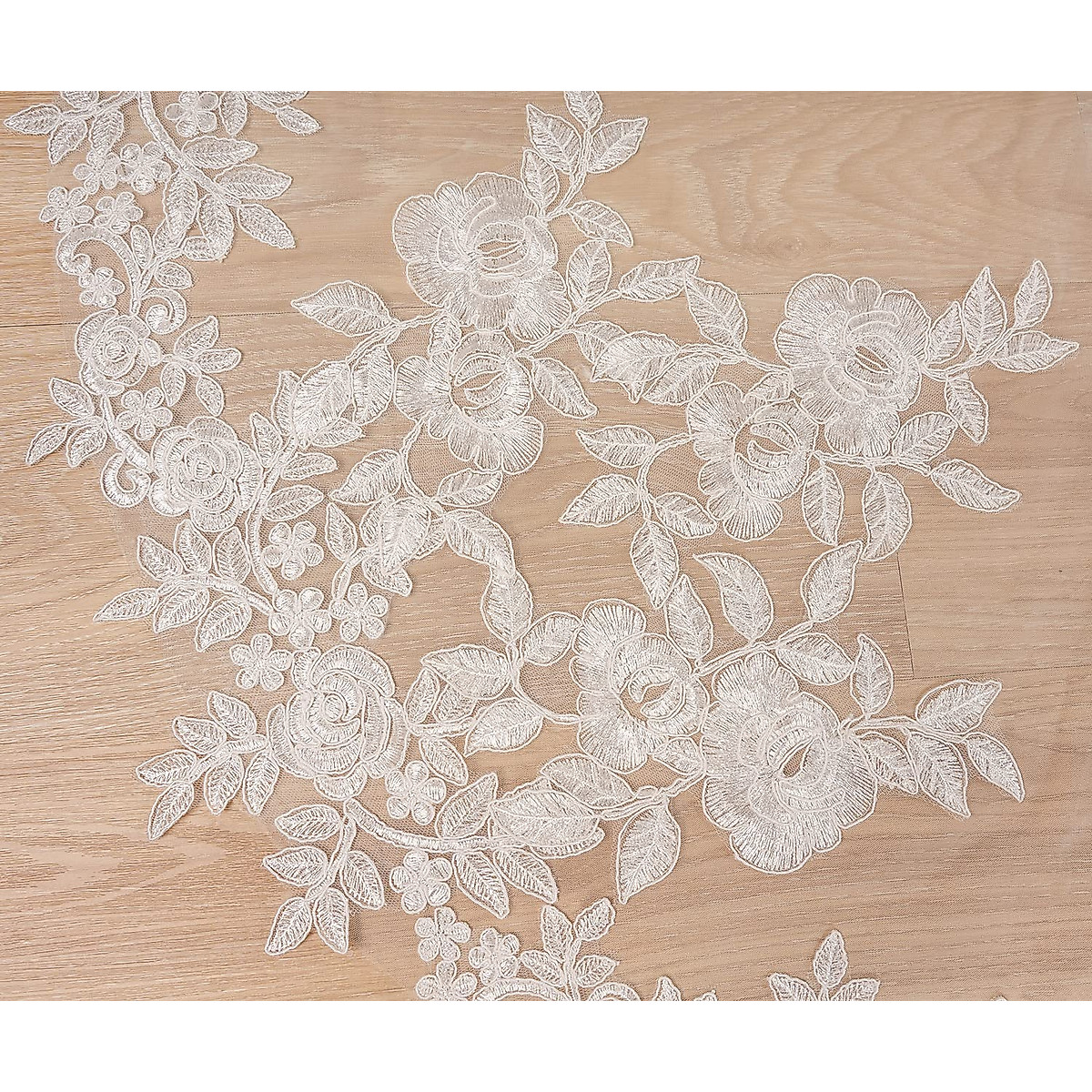 EllieWely Long Cathedral Length 1 Tier Lace Wedding Bridal Veil F17 3 M Ivory