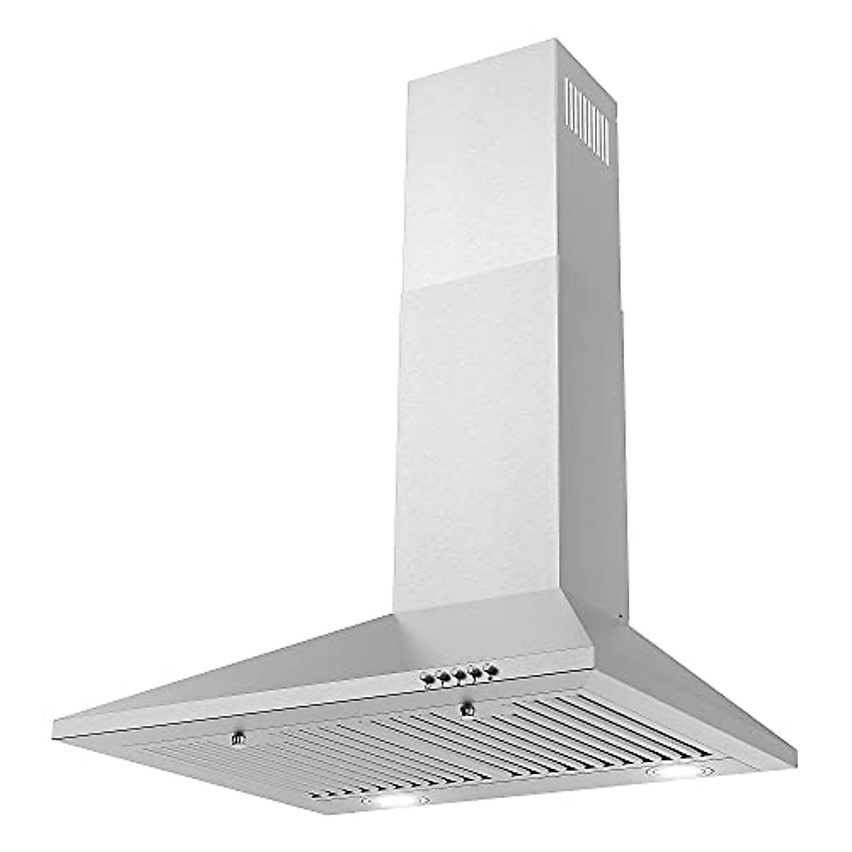 COSMO COS-6324EWH Wall Mount Range Hood, Chimney-Style Over Stove Vent, 3 Speed Fan, Permanent Filters, LED Lights in Stainless Steel (24 inch)