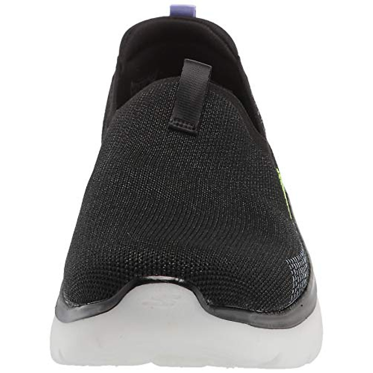 Skechers Women's GO Walk Hyper Burst Knit Slip ON Sneaker, Black/Multi, 7.5