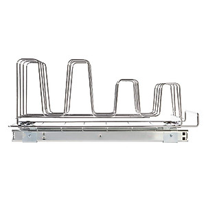 Home Zone Living Pull Out Kitchen Cabinet Organizer with One Tier of Storage and Dividers, 7.17” W x 21” D