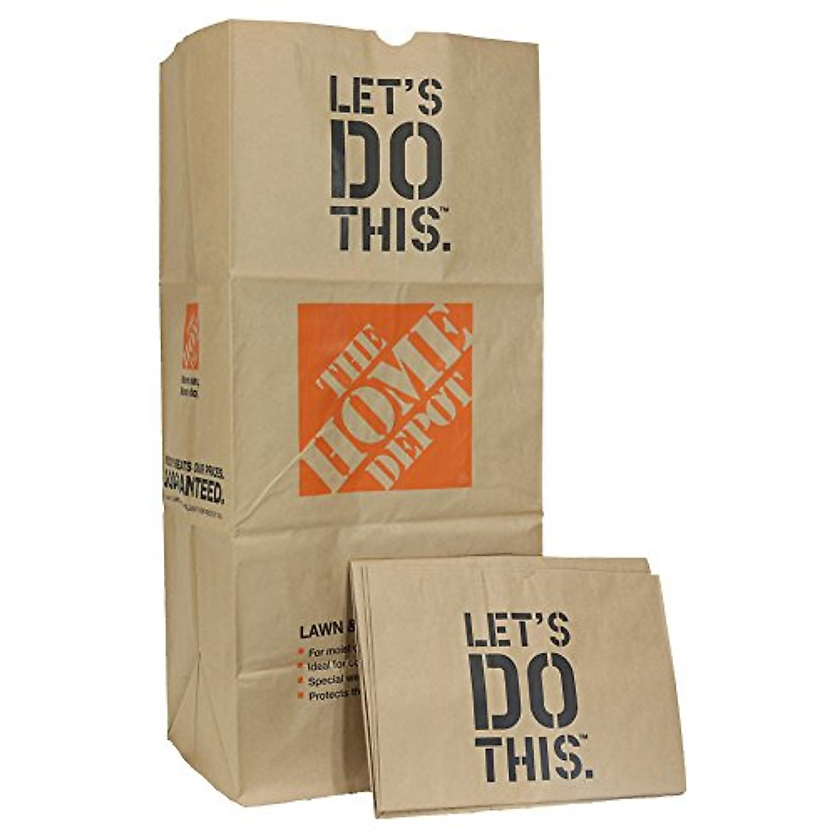 Home Depot Heavy Duty Brown Paper 30 Gallon Lawn and Refuse Bags for Home and Garden (70 Lawn Bags)