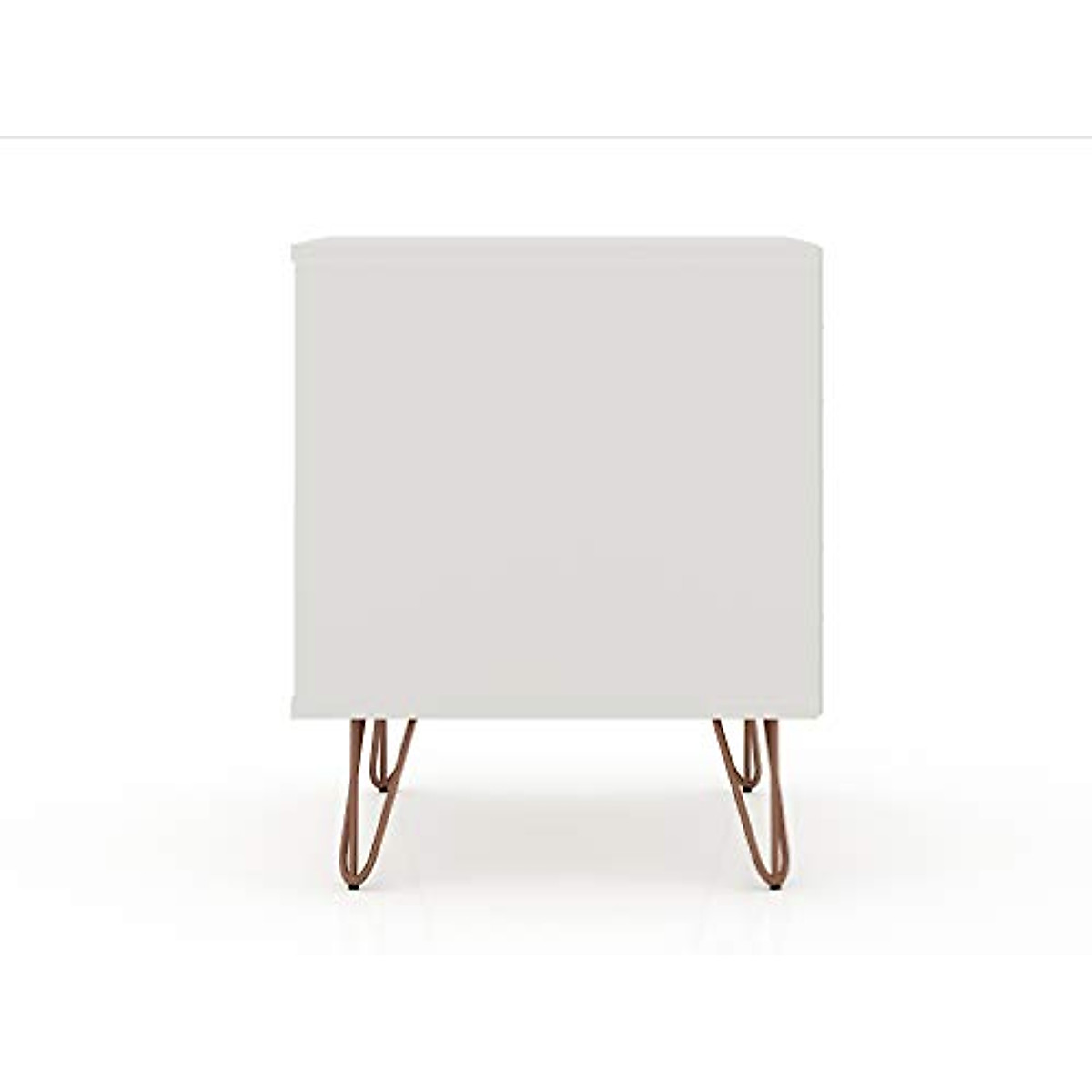 Manhattan Comfort Rockefeller Nightstand with Drawers, Mid Century Modern Bedside Table, Minimalist Display and Storage Organizer, Ideal for Bedroom and Living Room, Off-white