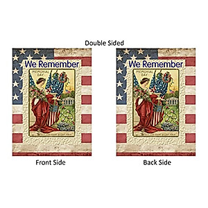 We Remember Memorial Day Flag - 12 x 18 Memorial Day Garden Flag - Memorial Day Decorations Outdoor Flag - Patriotic Garden Flags 12 x 18 Double Sided - Memorial Day Flags by Jolly Jon