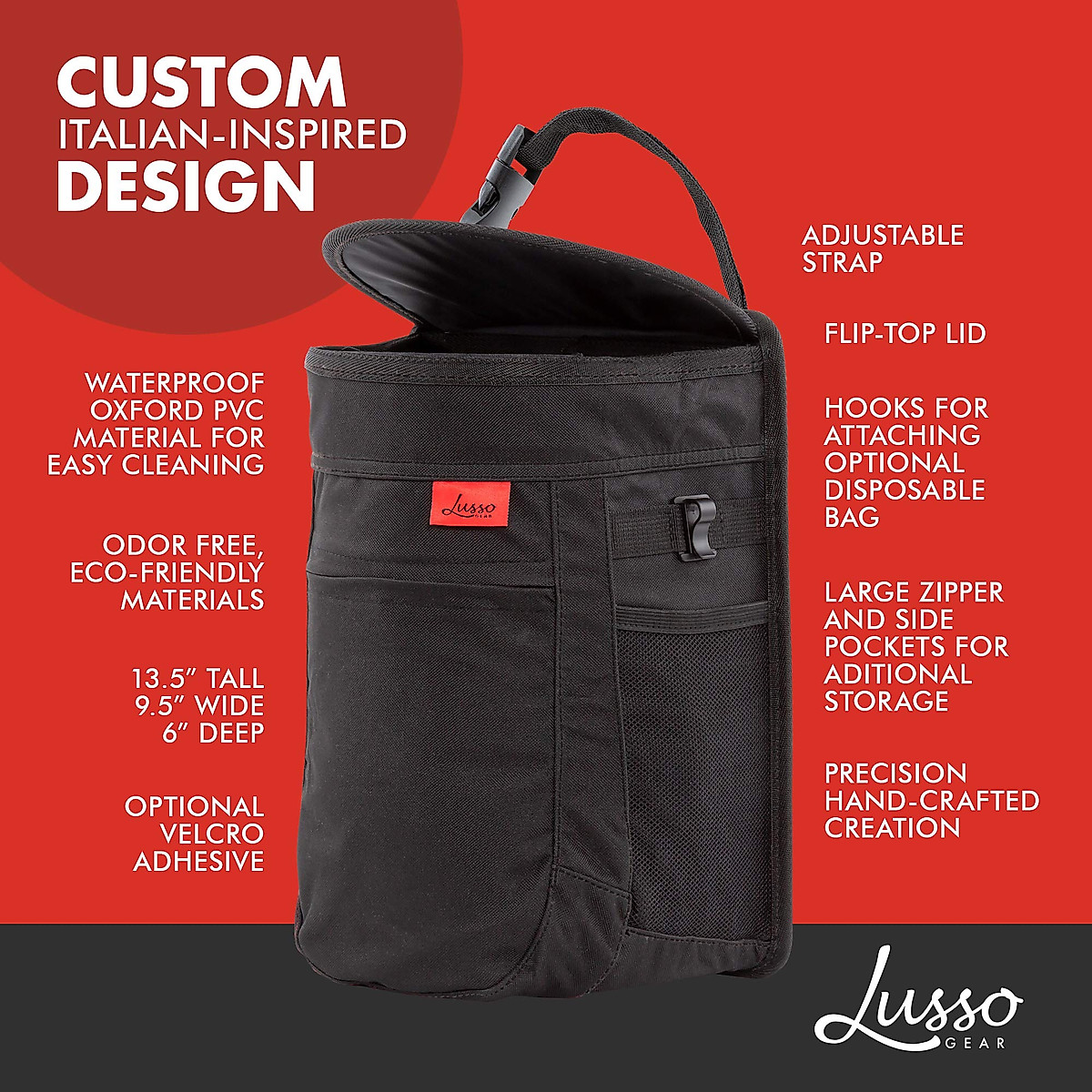 Lusso Gear "Toddler Travel Time Bundle - Black - Kids Travel Tray, Back Seat Organizer, Car Seat Organizer, Car Trash Can