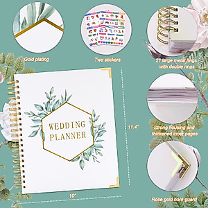 Wedding Planner Book and Organizer For The Bride,Engagement Gift for Newly Engaged Couples，Bride To Be Gifts-Planning Stickers,Pocket Folder,Ballpoint Pen and Card.