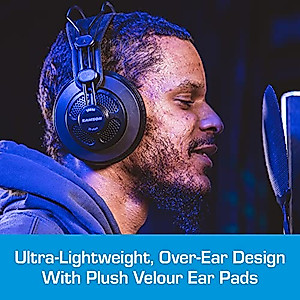 Samson Semi Open-Back Studio Reference Headphones, Black, Over Ear (.)