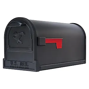 ARCHITECTURAL MAILBOXES Gibraltar Mailboxes Arlington Large Capacity Galvanized Steel Textured Black, Post-Mount Mailbox, AR15B000