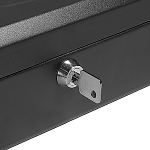 BARSKA 8-Inch Cash Box with Key Lock, Black