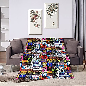 Broadway Musical Collage Blanket Cute Anime Fleece Throw Blankets and Throws for Couch Bed Sofa Office Ultra Soft Lightweight Plush Cozy Warm Flannel Blanket 60"X50"