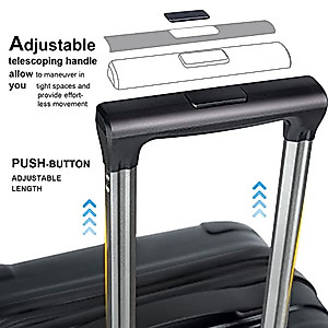 Feybaul Luggage Suitcase PC ABS Hardshell Carry On Luggage with Spinner Wheels