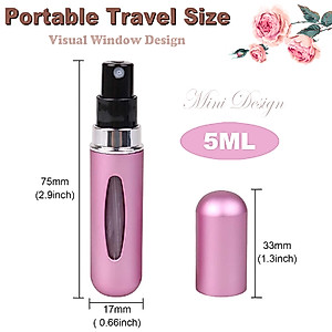 LAIKME Travel Mini perfume Refillable Atomizer Container, Pocket Travel Size Cologne Sprayer, Perfume Scent Pump Case, Fragrance Empty spray bottle for Traveling and Outgoing 5ml