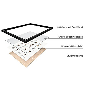 Coffee Art Print and Cafe Decor - By Haus and Hues | Coffee Bar Decor College Dorm Poster, Dorm Wall Decor for Girls, Kitchen and Apartment Wall Art (Black Framed, 12x16)