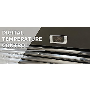 Elite Kitchen Supply Commercial Glass Door Merchandiser Refrigerator, ETL NSF Upright Display Fridge Cooler, Fan Cooling Stainless Steel, Black, 27" W 14.7 cu. ft. GDC-14