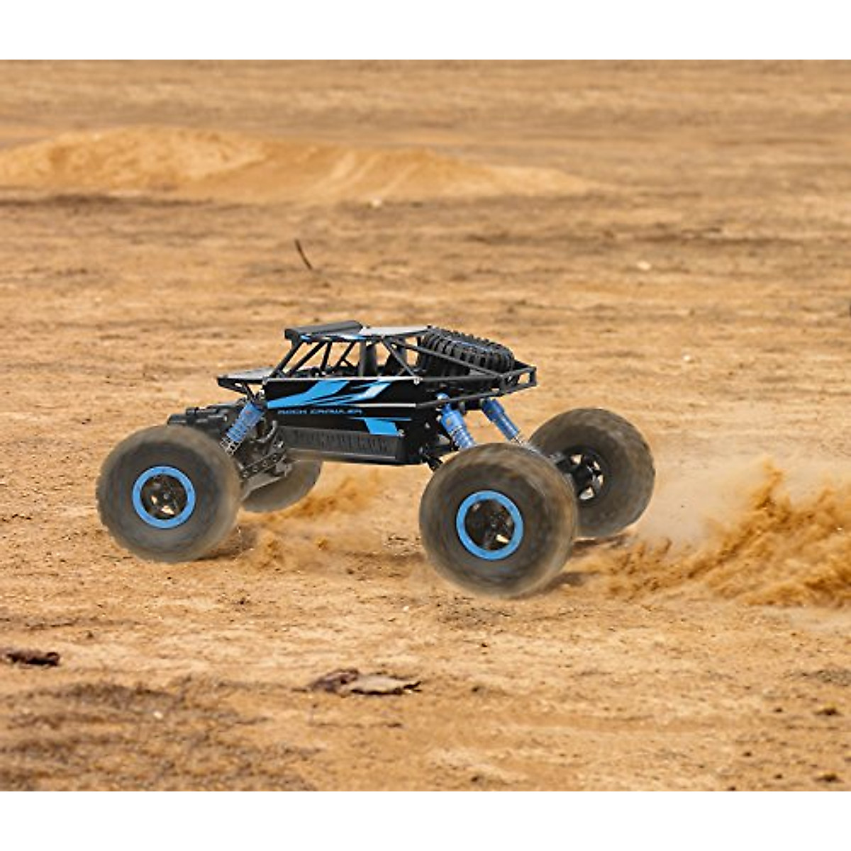 Click N' Play Remote Control Car 4WD Off Road Rock Crawler Vehicle 2.4 GHz, Blue