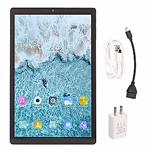 Shanrya 10.1 Inch HD Tablet, Calling Tablet 2560x1600 Resolution 100-240V 2.4G 5G WiFi for Study for Android 12 (US Plug)