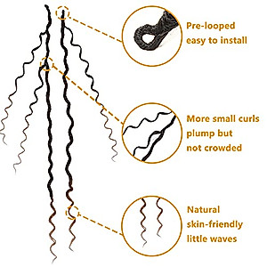 6 Packs Goddess Faux Locs Crochet Hair, Goddess Locs Crochet Hair for Black Women, Culy Boho Style Braids (22 Inch, T1B/30)