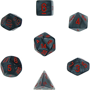Chessex CHX27478 Dice-Velvet Set, Black/Red, Large (18mm - 25mm)