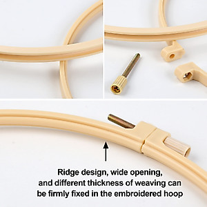 6 Pcs Embroidery Hoop 6 Size, Round Plastic Cross Stitch Hoop with 16 Needles (3.6In to 10.7 in), Small Embroidery Hoop, Cross Stitch Hoops and Frames, Suitable for Embroidery, Craft Sewing