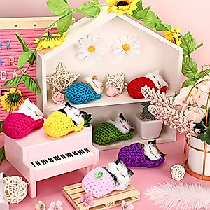 12 Pcs Sleeping Cats in Slipper Kids Cat Doll Toy Bulk Fluffy Mini Cat with Meows Sounds Stuffed Kitty in Shoe for Easter Home Party Girls Gift Decor (Sleeping Cat Style)