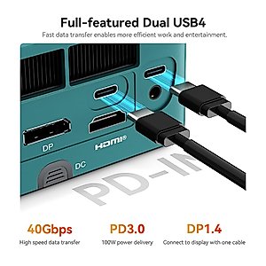 Beelink SER7 Ryzen 7 7840HS, 8C/16T, Up to 5.1GHz Mini Desktop Computer, 32GB DDR5, 1TB NVMe M.2 SSD, Quad Display 2*USB4, Wi-Fi 6, 2.5G RJ45, Bluetooth 5.2 W-11 Mini Gaming PC