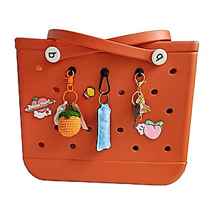 Accessories for Bogg Bag, Key Holder Charms and Lipstick Holder Accessory for Bog Beach Bag - 3 pcs Hanger Charms, 1 pcs Lipstick Holder with Carabiner Clip