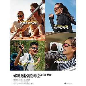 RIVBOS Polarized Sports Sunglasses Driving Sun Glasses Shades for Men Women for Cycling Baseball Running RB833-White&Blue