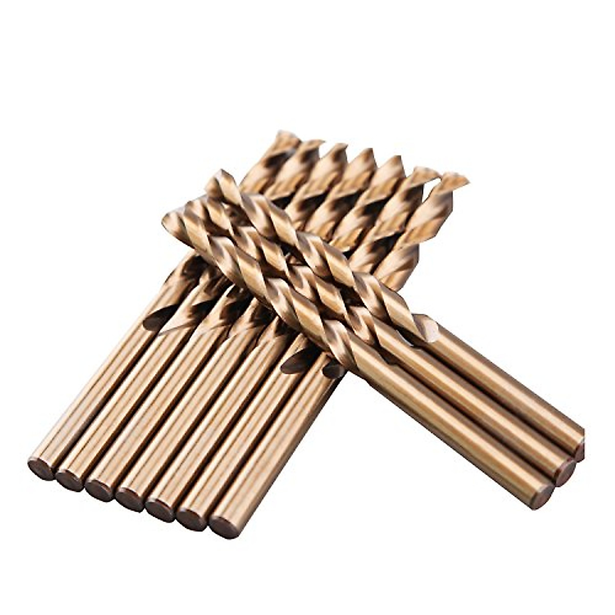 1/4" M35 Cobalt HSS Jobber Length Twist Drill Bit with Straight Shank,Heavy Duty, Pack of 10 PCS, Drilling for Cast Iron, Heat-Treated Steel, Stainless Steel and Other Hard Materials