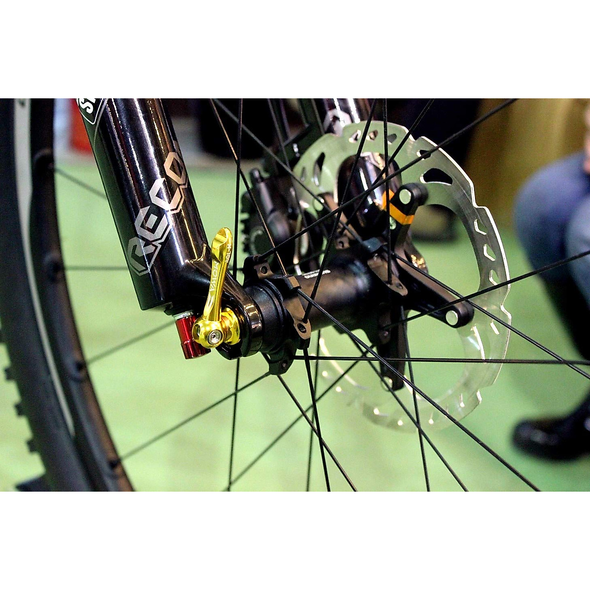 MOWA Road Bicycle Bike Ultralight Titanium Axle Wheel Hub Front and Rear Quick Release QR Skewer Set (Gold)