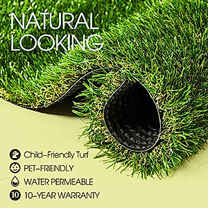 AYOHA Artificial Turf 4' x 5' Realistic Synthetic Grass, 1.38" Pile Height, Fake Lawn, Landscape for Pets Area, Play Ground, Pool Area, Backyard, Patio, Balcony, Drainage Holes, Custom Size