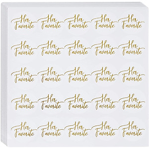 Pipilo Press Gold Foil Stickers for Weddings, His Favorite, Her Favorite (1 in, 200 Pieces)