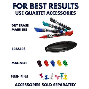 Quartet Combination Magnetic Whiteboard Calendar & Corkboard, 17" x 23" Combo Dry Erase White Board & Cork Bulletin Board, Perfect for Office, Home School Message Board, Black Frame (79275)