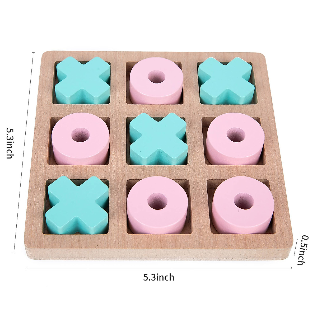 LXGYPWIN Tic-Tac-Toe Game, Wooden Tic-Tac-Toe Game, Small Tic-Tac-Toe Game, Children's Indoor Party Game, Very Suitable for Backyard Entertainment