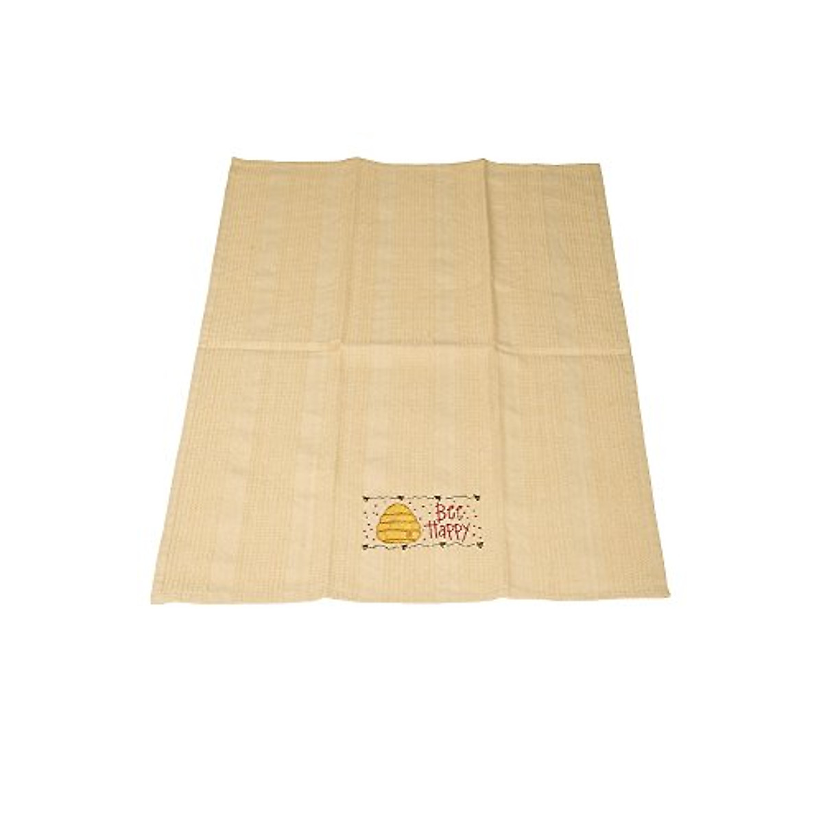 The Country House Collection Bee Happy Hive 19 x 28 All Cotton Embroidered Waffle Kitchen Towel