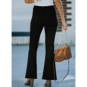 Dokotoo Womens High Waisted Bell Bottom Jeans Zipper Fly Flare Denim Pants Black Size 10