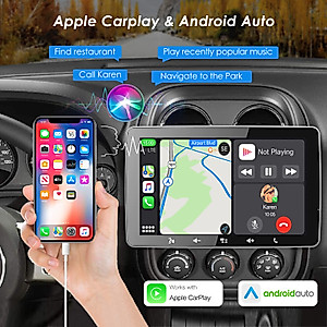 Single Din Bluetooth Car Stereo: 9 Inch IPS Touchscreen Audio with Carplay | Android Auto | MirrorLink | Backup Camera | FM/AM Car Radio | USB/SD/AUX-in | Fast Charging | Subwoofer