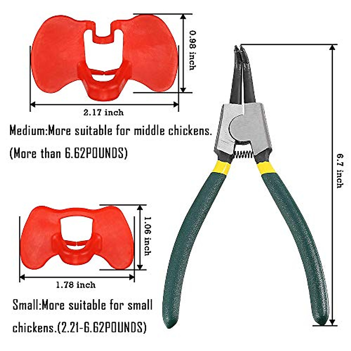 DSSPORT 41 Pieces Pinless Peepers with Pliers Set Chicken Peepers Eye Glasses Pheasant Poultry Blinders Spectacles Anti-Pecking