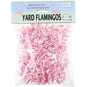 Mini Plastic Yard Flamingos - 100 Miniature Figurines Fairy Garden Miniature Moss Landscape Crafts Ornament Accessories for Home or Office Décor by: Gut Bustin' Games (Pink)