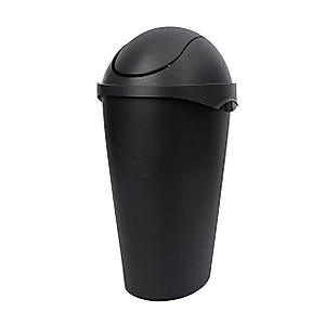 Umbra Swinger 12-Gallon Swing-Top Waste Can, Black, 11-20
