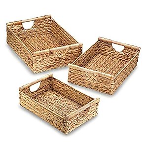 Water Hyacinth Nesting Basket (Set of 3) 20.5", 18", 16.25"