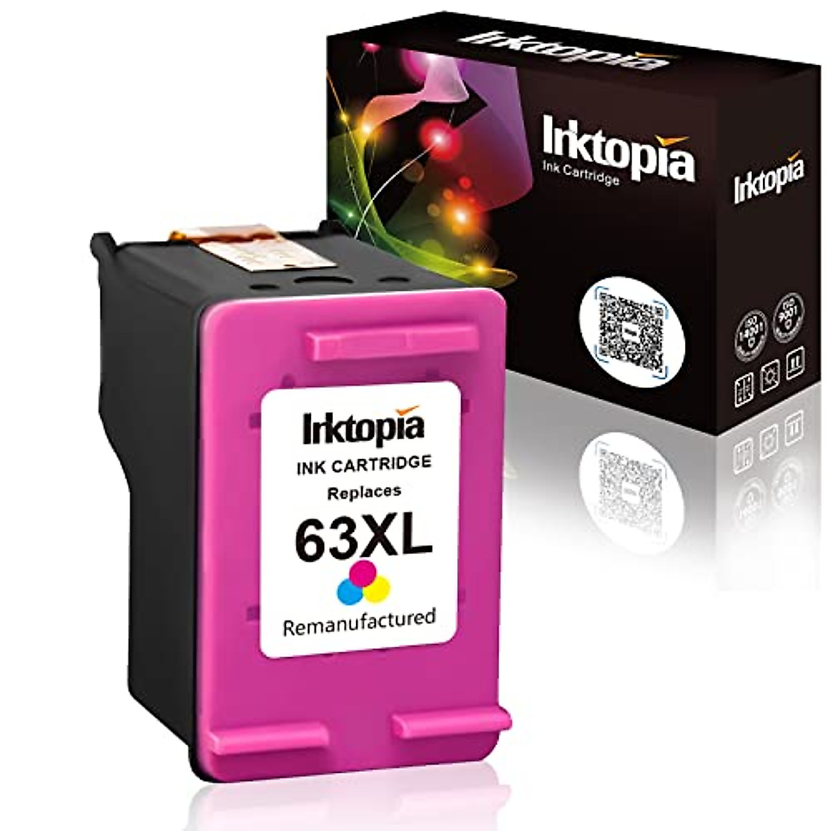 Inktopia Remanufactured Ink Cartridge Replacement for HP 63 XL 63XL for HP OfficeJet 5255 5258 3830 Envy 4520 4512 4513 DeskJet 1112 1110 3630 3632 2130 2132 Printer (1 Tri-Color)
