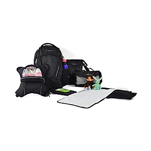 Obersee Oslo Diaper Bag Backpack with Detachable Cooler, Silver Grey