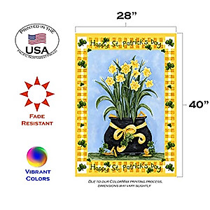 Toland Home Garden 102557 Lucky Daffodils Patricks Day Garden Flag, 28" x40", Double Sided for Outdoor St Pats House Yard Decoration