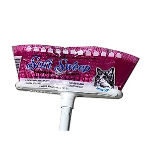 Soft Sweep Broom The Original Soft Sweep Magnetic Action Broom 6-Pack - 3 Purple & 3 Pink - Soft Bristle Broom