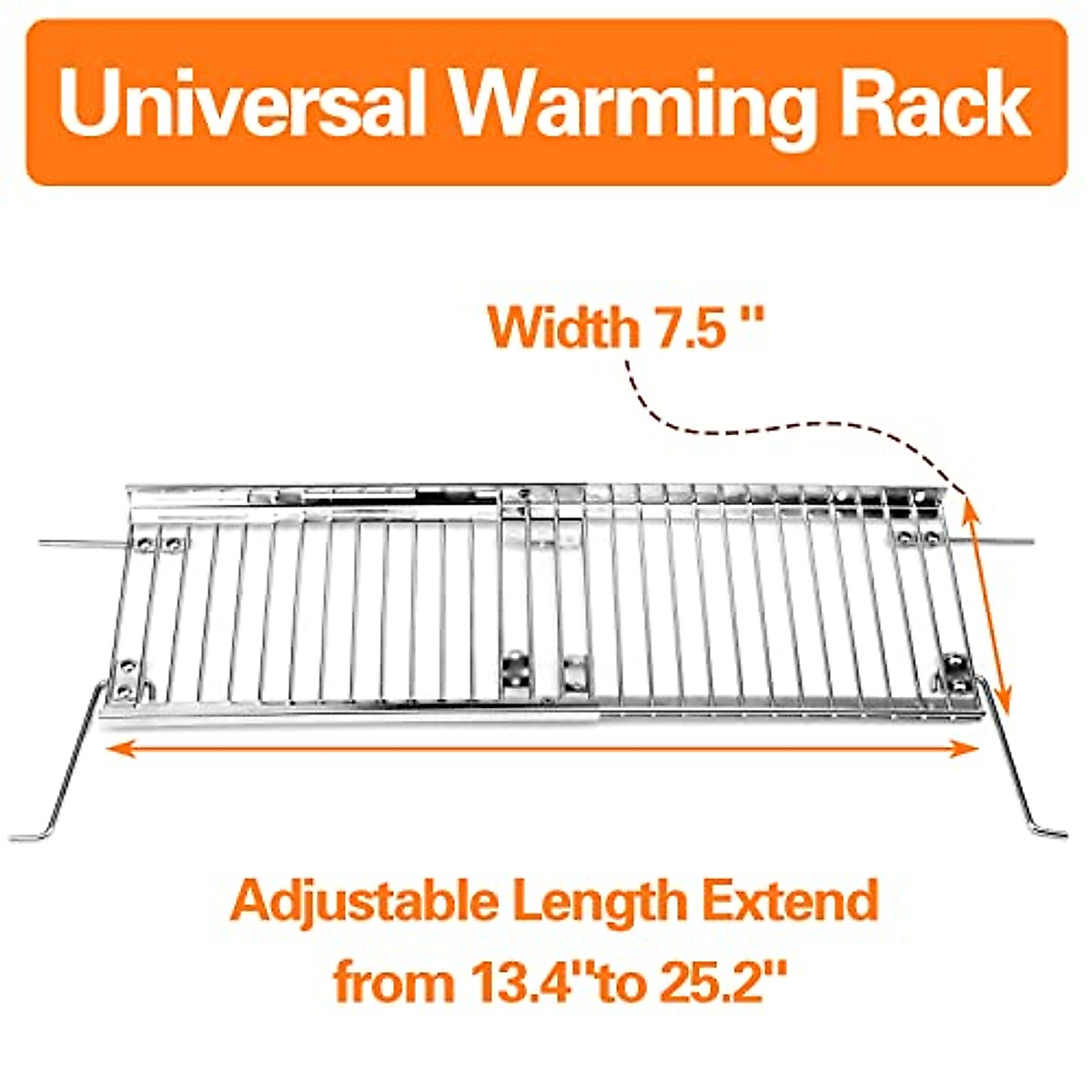 Utheer 13.4''-25.2'' Warming Rack for Charbroil Grill Replacement Parts 2&3&4 Burner 463347017 463376018P2 466347017 463625217 463371116 463673017 Stainless Steel Grill Adjustable Warming Grates