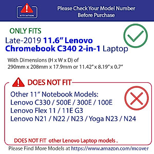 mCover Case Compatible for 2019~2021 11.6" Lenovo Chromebook C340 Series 2-in-1 Laptop Computers ONLY (NOT Fitting Any Other Lenovo Models) - Purple
