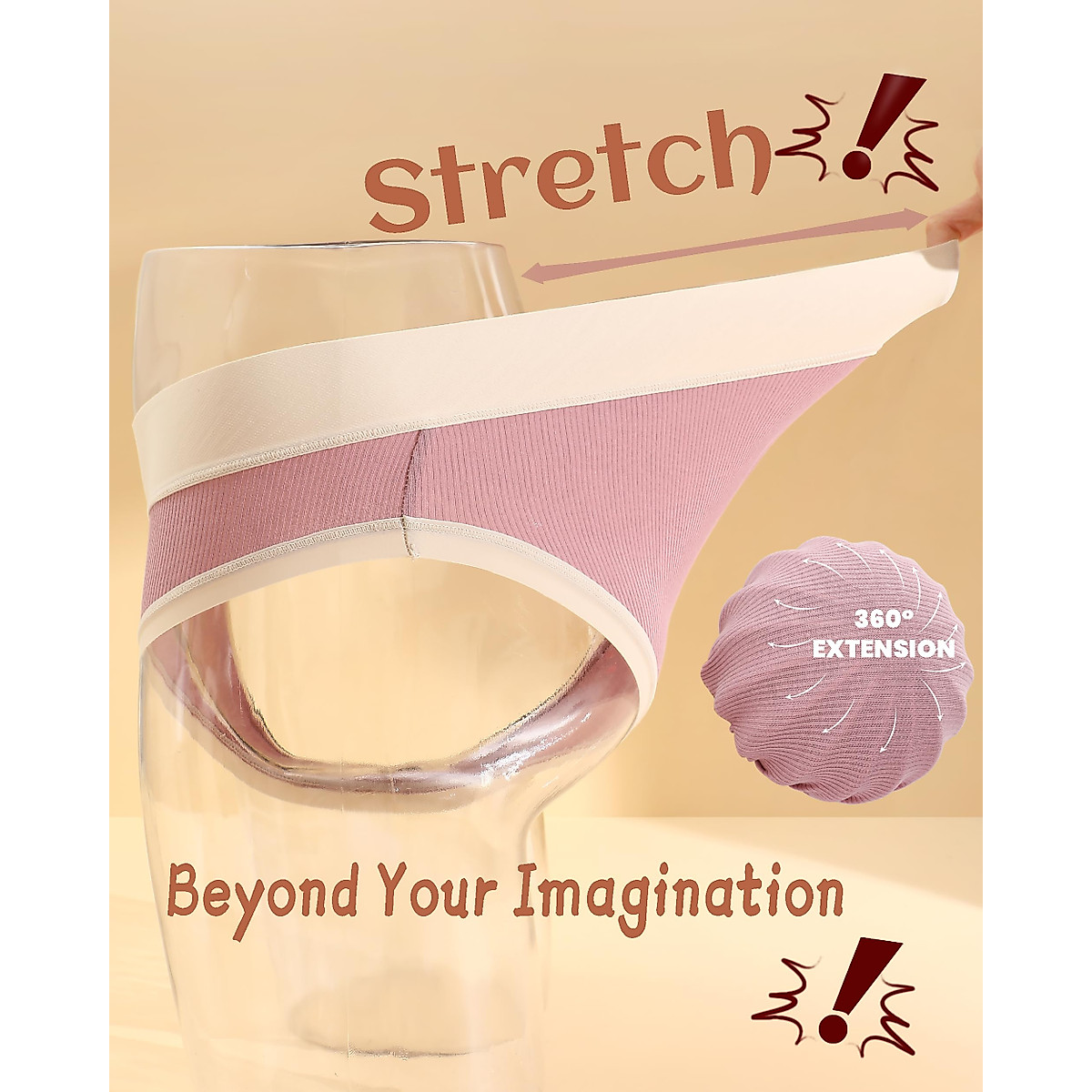 FINETOO Womens Cotton Underwear High Waisted Soft Stretch Cheeky Briefs Full Coverage Ladies Bikini Panties 6 Pack(6AM)